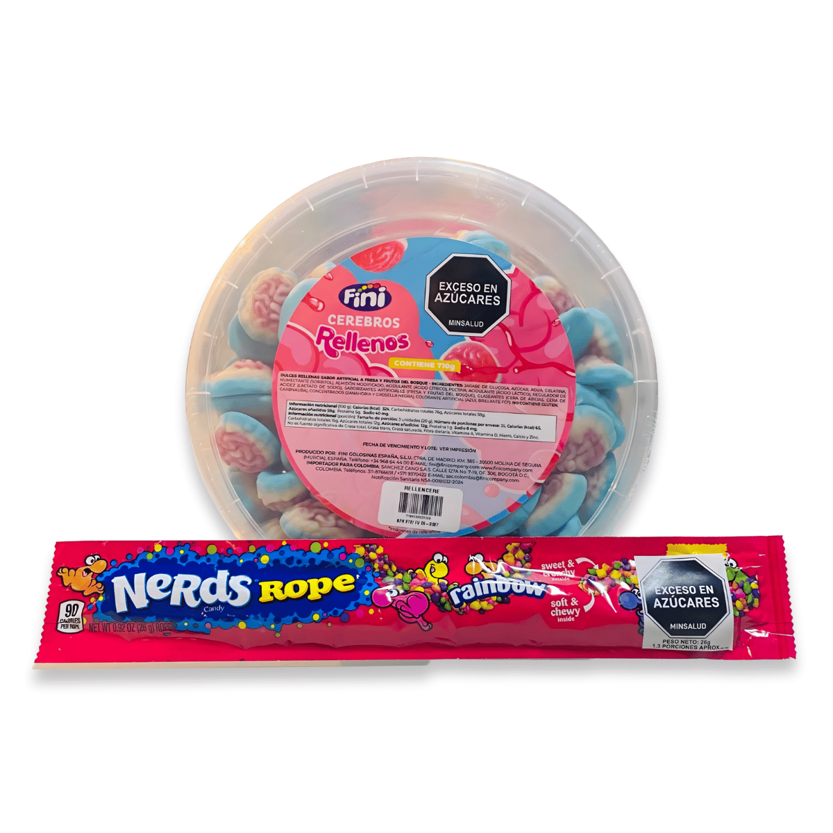 Combo Halloween Dulce Cerebro | Gomas Fini Cerebros Y Nerds Rope - Rappi