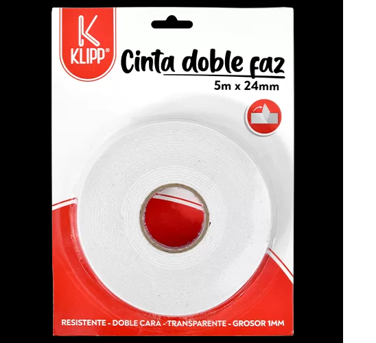 Cinta Doble Faz 5m X24mm Klipp - Rappi