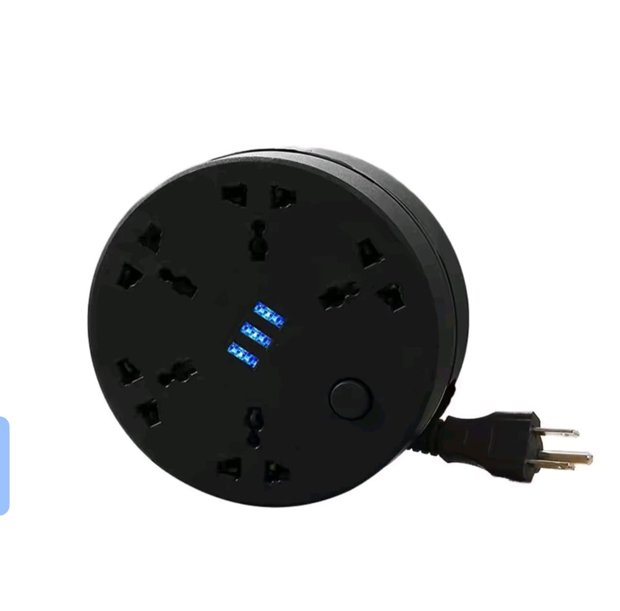 Multitoma Regleta Retráctil 5 Tomas + 3 Usb 2 Metros Negro - Rappi