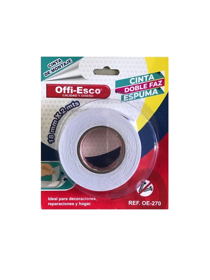 Cinta Doble Faz De Espuma 18 Mm X 2 Mts Offi Esco - Rappi