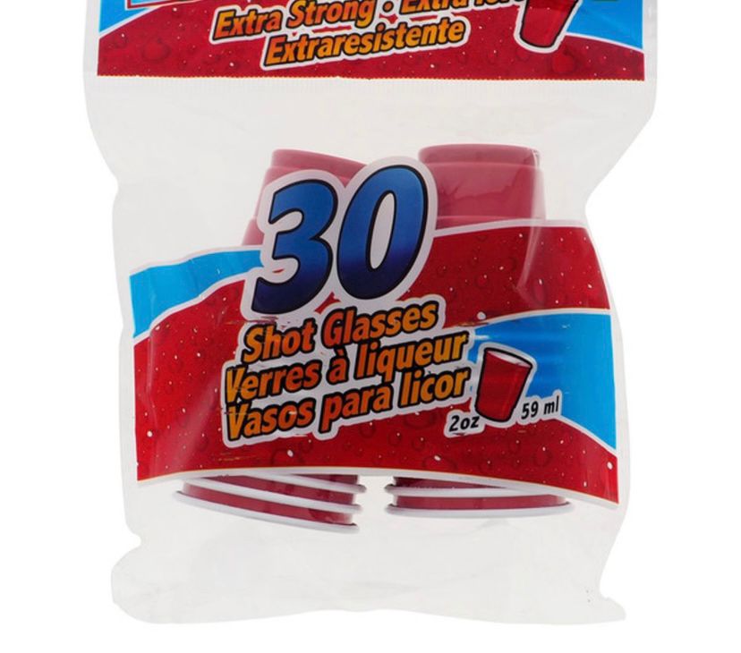 Kit Fiesta Vasos Shot Desechables Rojos 59 Ml / 2 Oz, Vasos Plástico ...