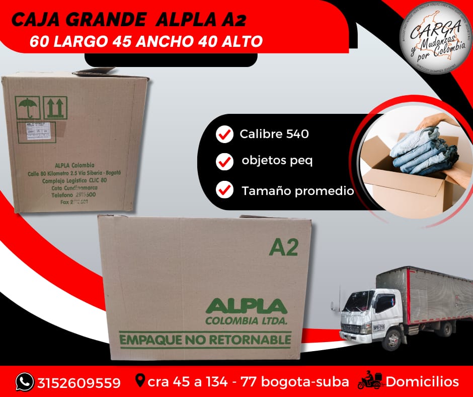 Caja De Carton Grande Para Mudanza Alpla 60x45x40 Para Mudanza -empaque ...