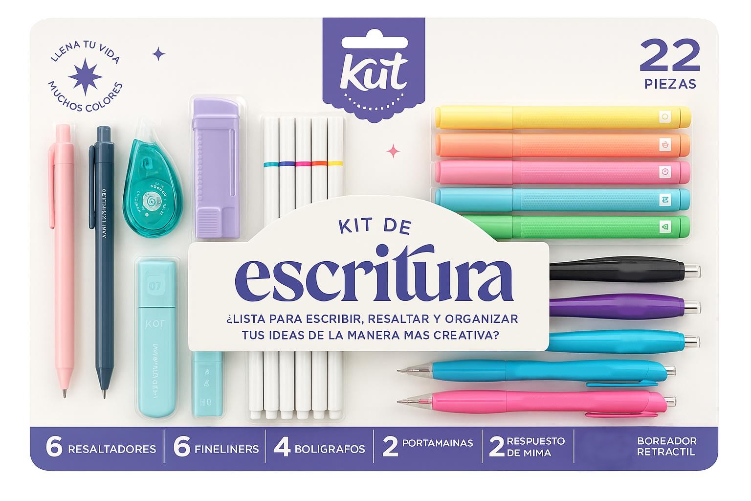 Kit De Escritura Kiut X 22 Piezas 576074 - Rappi