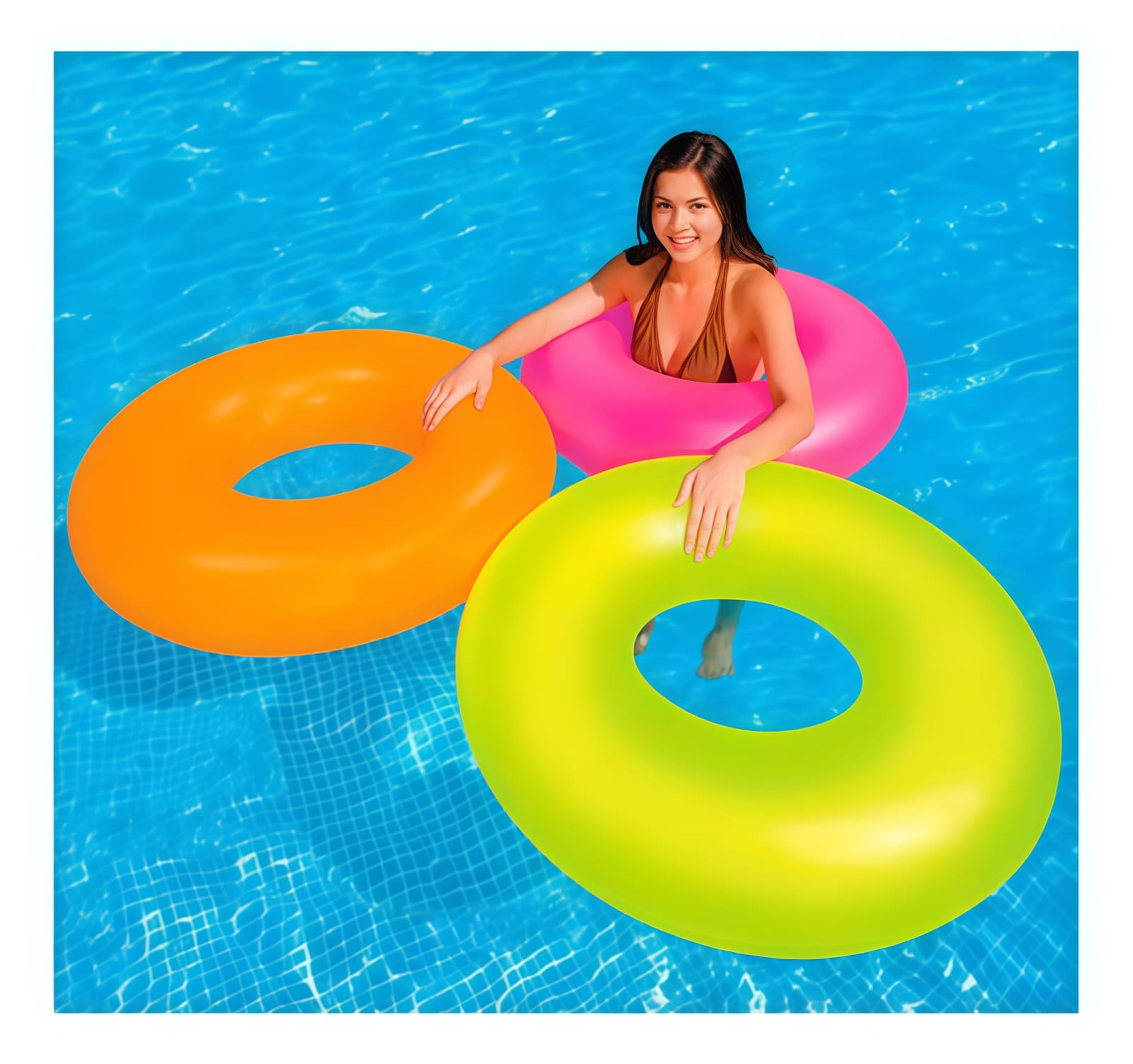 Flotador Inflable Neon Pool Party Grande 90 Cm - Rappi