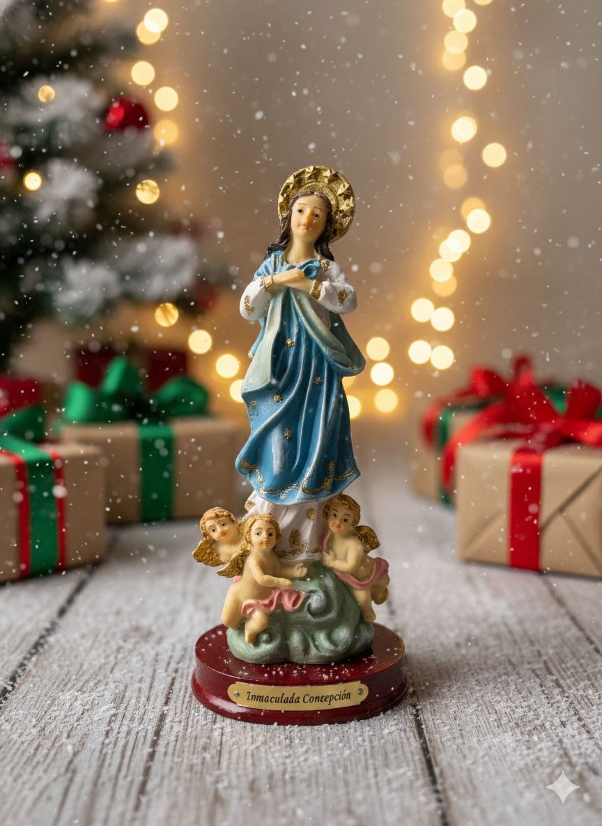 Figura Religiosa Virgen Inmaculada Concepción 15cm Porcelana Italiana ...