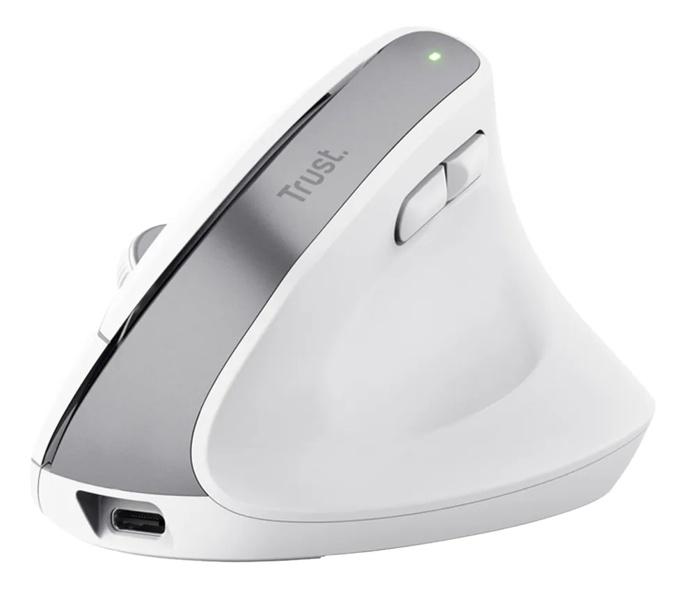 Mouse Ergonómico Vertical Recargable Trust Bayo+ Bluetooth W Blanco - Rappi