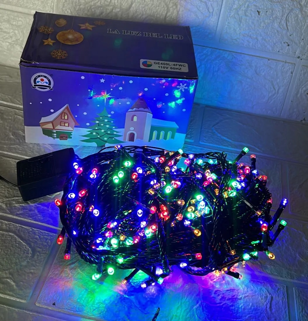 Luces De Navidad Lineal X400 Led Colores Sin Continuacion Cable Verde ...