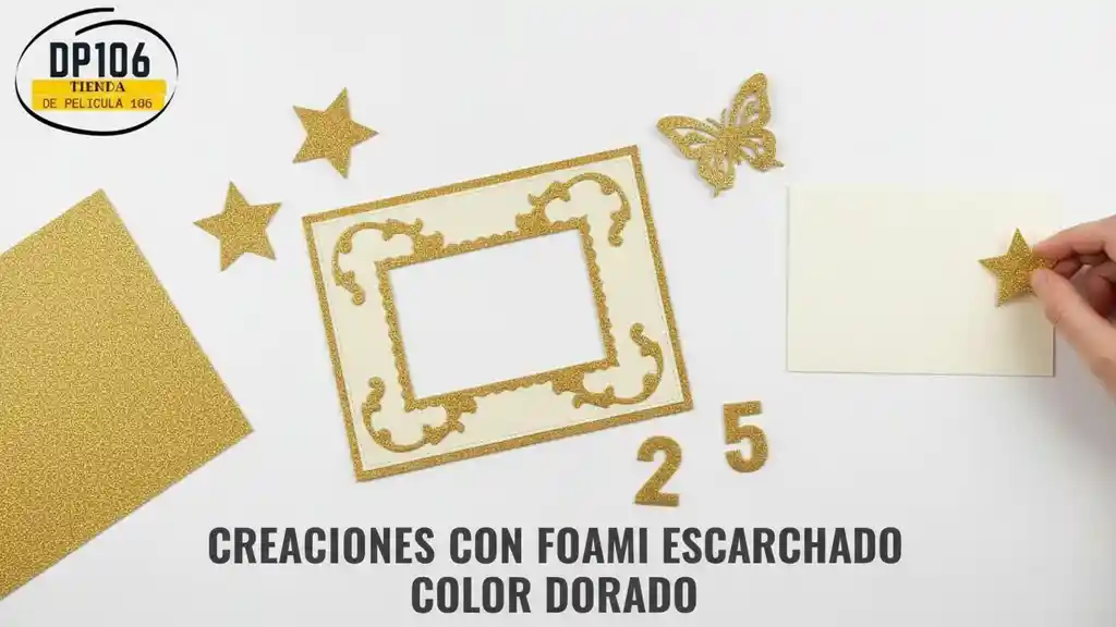Foami Escarchado Dorado 1/8 X 1 Und desde $ 2.000