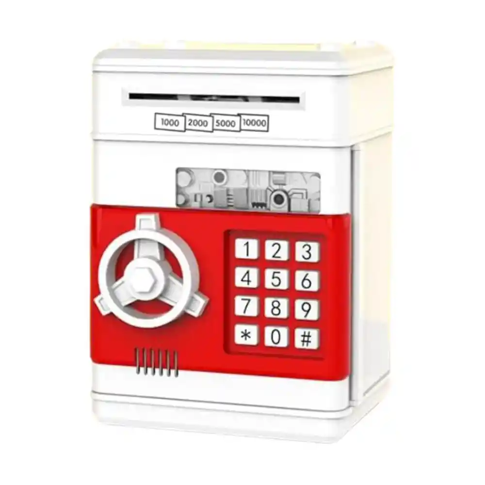 Alcancia Electronica Modelo Caja Fuerte Con Clave Blanca Y Roja - Rappi