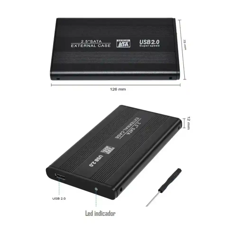 Caja Externa Case Sata Usb 2.0 Disco Duro 2.5 Deluxe - Rappi