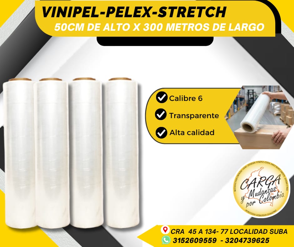 Vinipel Pelex Stretch Papel Film De 50 Cm De Alto X 300 Metros De Largo ...