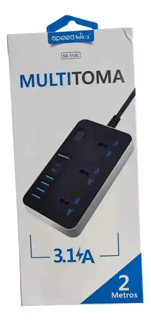 Multitoma Usb Entradas Tipo C Interruptor Regleta Corriente - Rappi