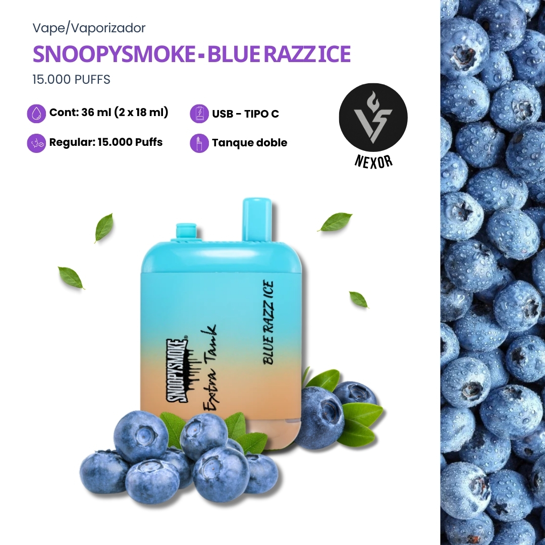 Vape Snoopy Blue Razz Ice – Vaporizador Sabor Frambuesa Azul Con Hielo ...