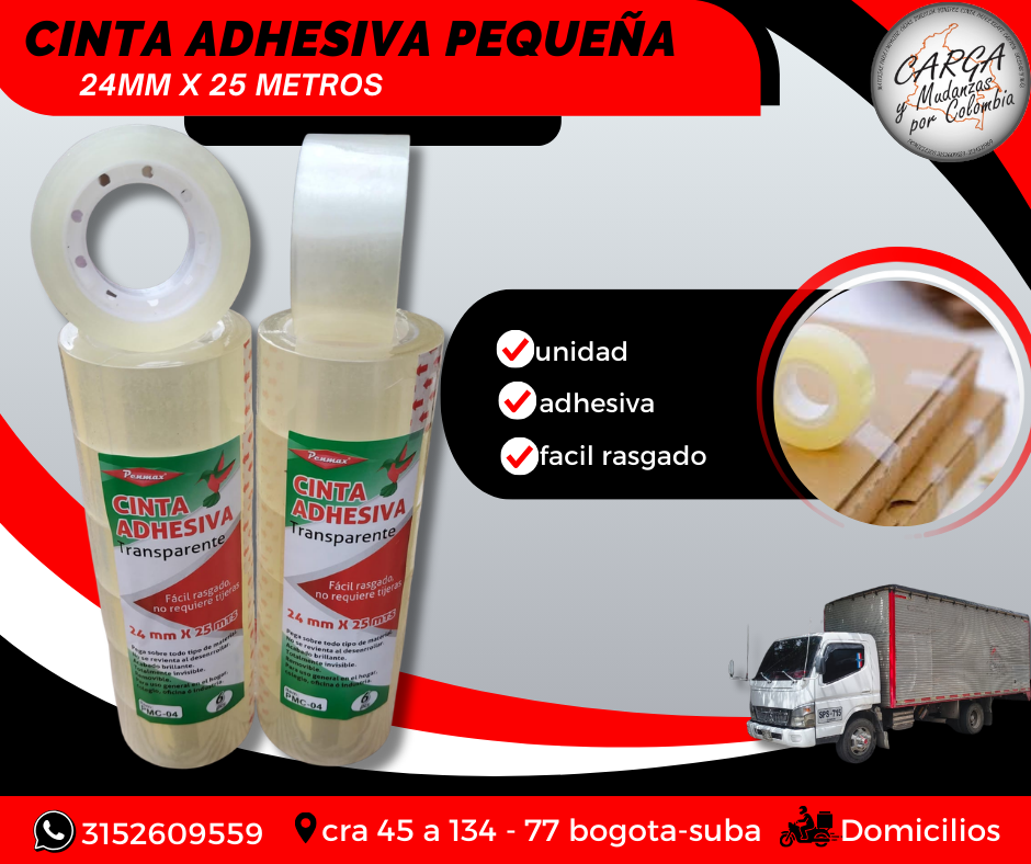 Cinta Adhesiva Pequeña De 24 Mm X 25 Metros Para Empaque - Rappi