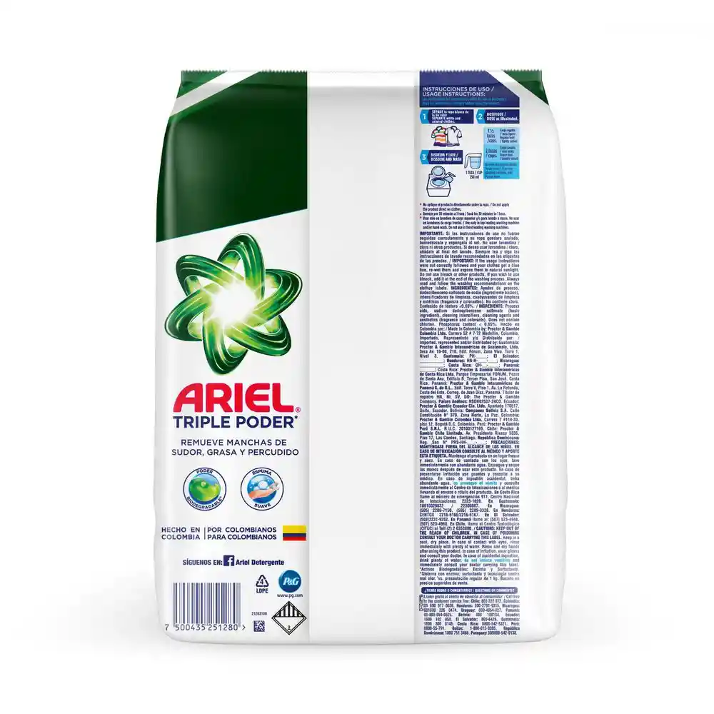 Detergente en Polvo Ariel Triple Poder (1000 Gr) - Rappi