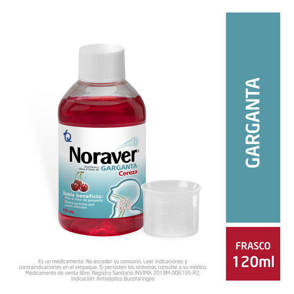 Noraver Garganta Solución Bucal con Sabor a Cereza (1.4 mg) - Rappi