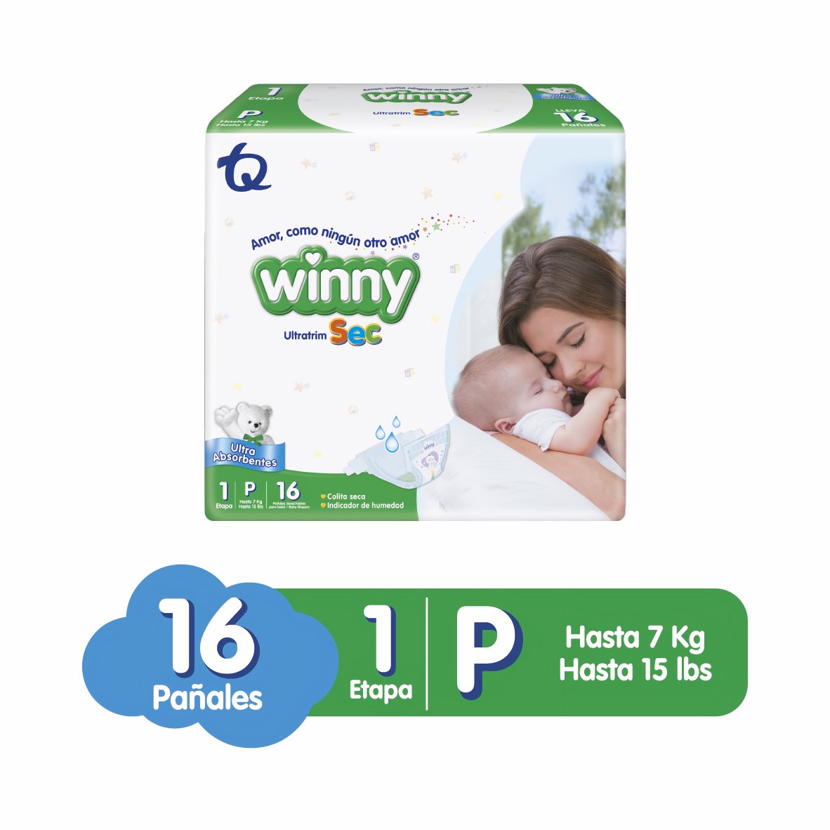 Winny Pañales Desechables Ultratrim Sec Etapa 1 Talla P desde $ 12.850