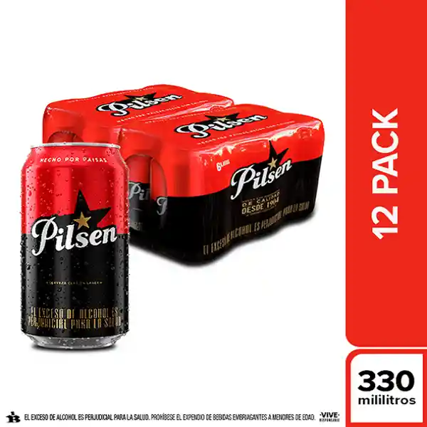 Pilsen Cerveza Pack Con 12 Latas 330 ml c/u - Rappi