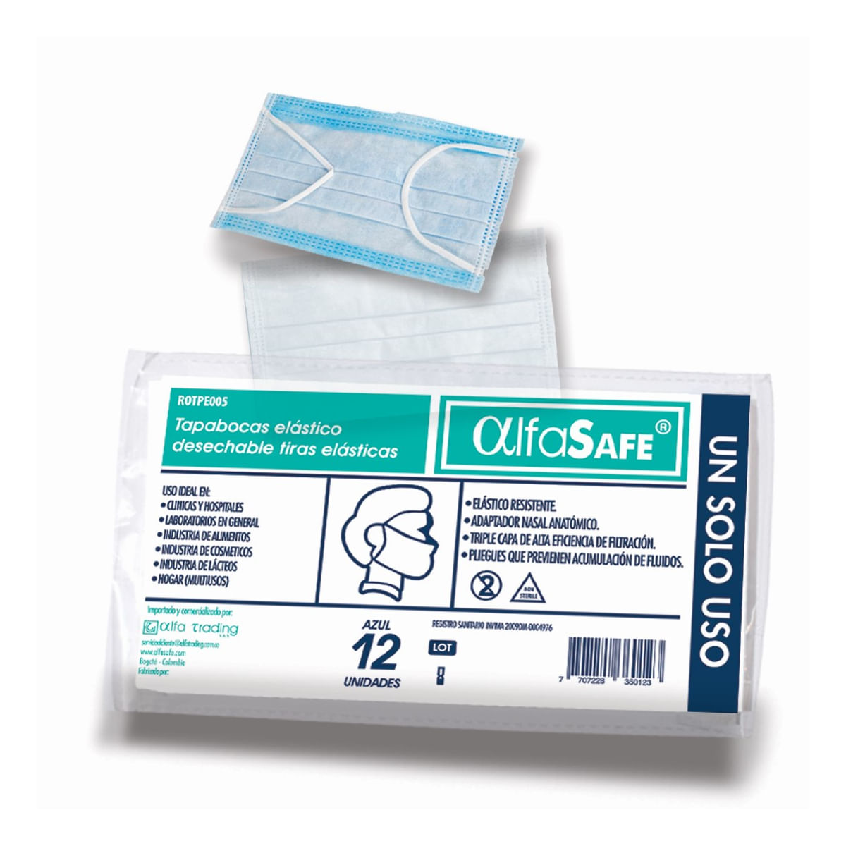 Alfa Safe Tapabocas x 12 Unidades - Rappi
