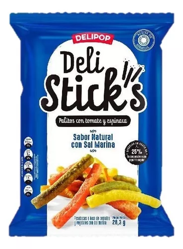 Deli Sticks Snacks Palitos con Tomate y Espinaca Sabor Natural desde ...