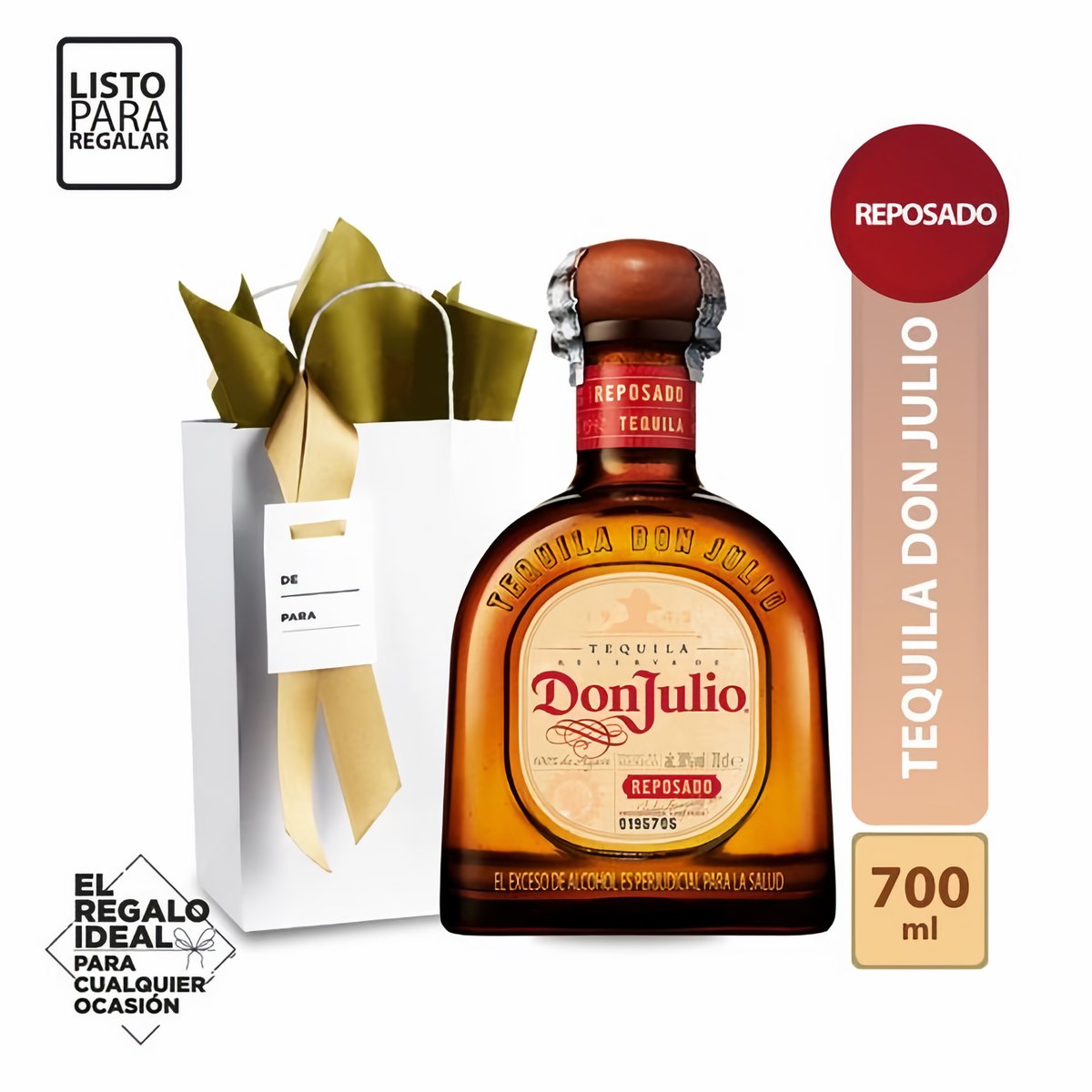 Tequila Don Julio Reposado 700 Ml + Bolsa Regalo - Rappi