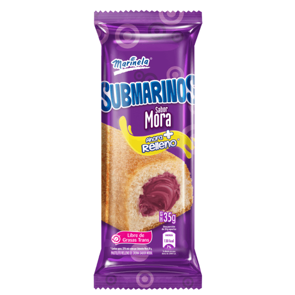 Submarinos Ponqué Relleno con Crema de Mora - Rappi