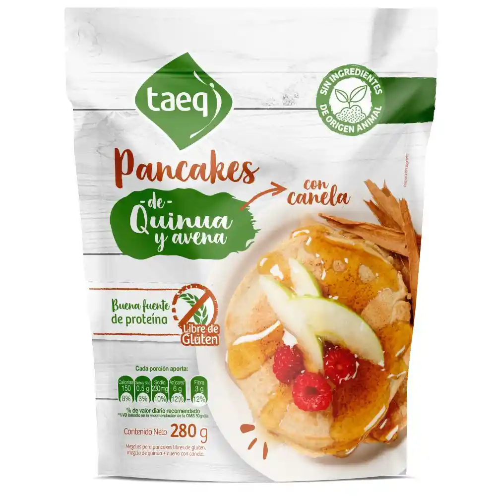 Taeq Pancakes Mezcla de Quinua Más Avena con Canela Libre Gluten - Rappi