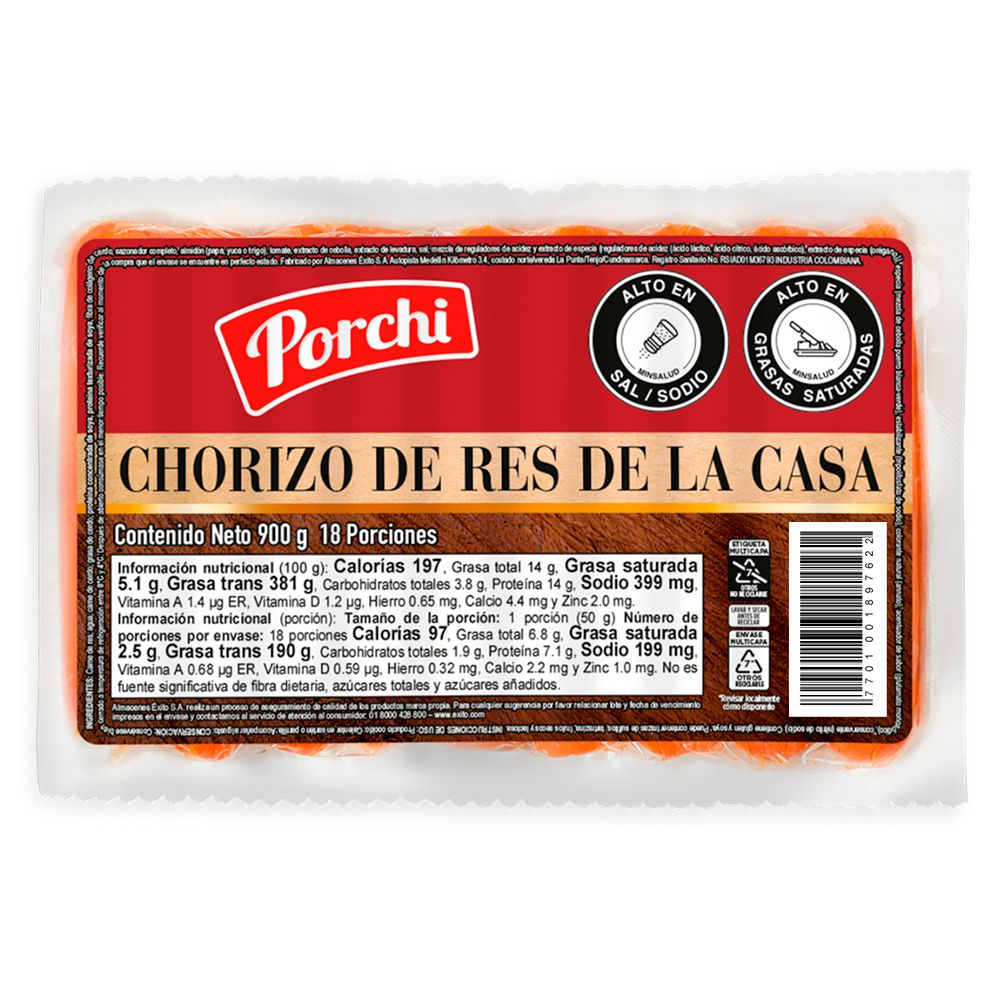 Porchi Chorizo de Res de la Casa desde $ 26.900