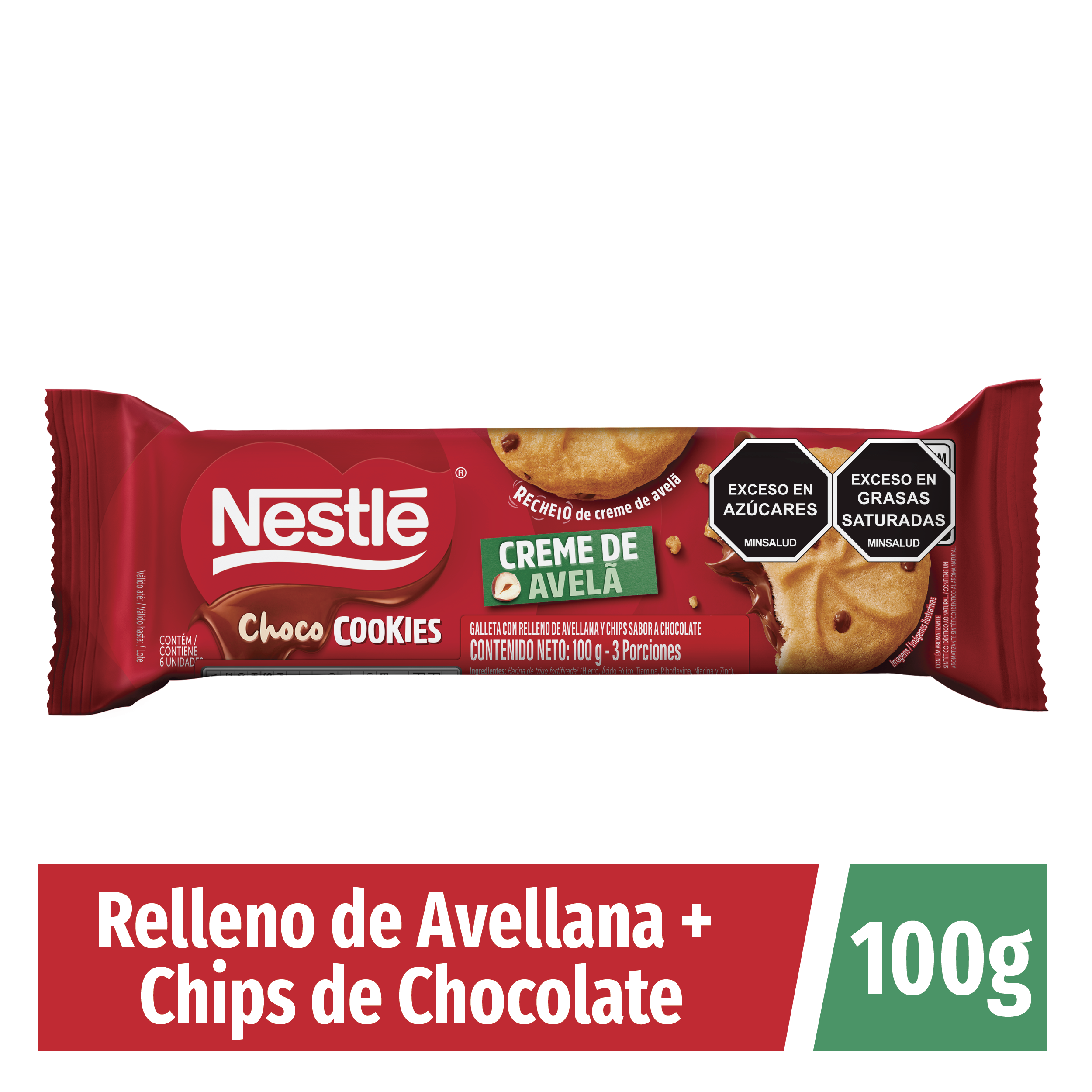 Galletas Choco Cookies NESTLÉ rellenas de avellana y chips x 100g - Rappi