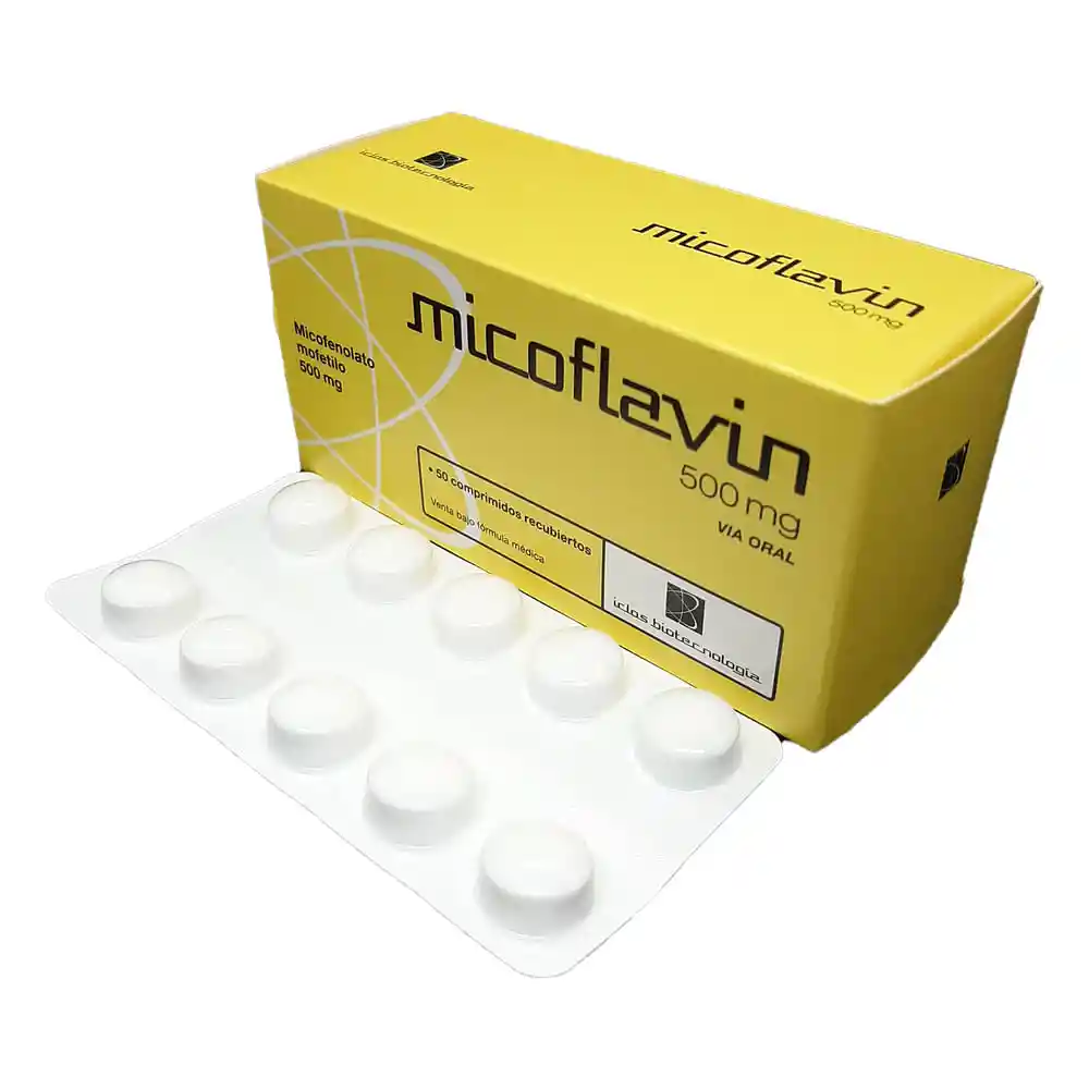 Micoflavin 500Mg Caja X 50 Comprimidos Micofenolato Mofetilo - Rappi