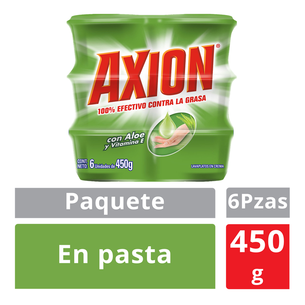 Lavaplatos en Crema Axion Aloe y Vitamina E 450 g x 6und Precio - Rappi