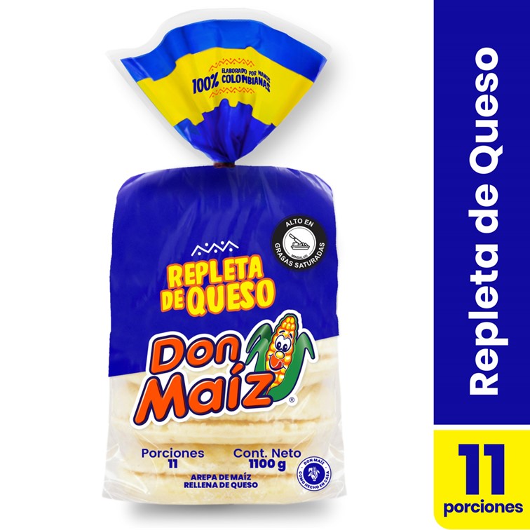 Arepas Don Maiz Repleta de Queso Grandes 11Unidaes. 1100G. Precio - Rappi