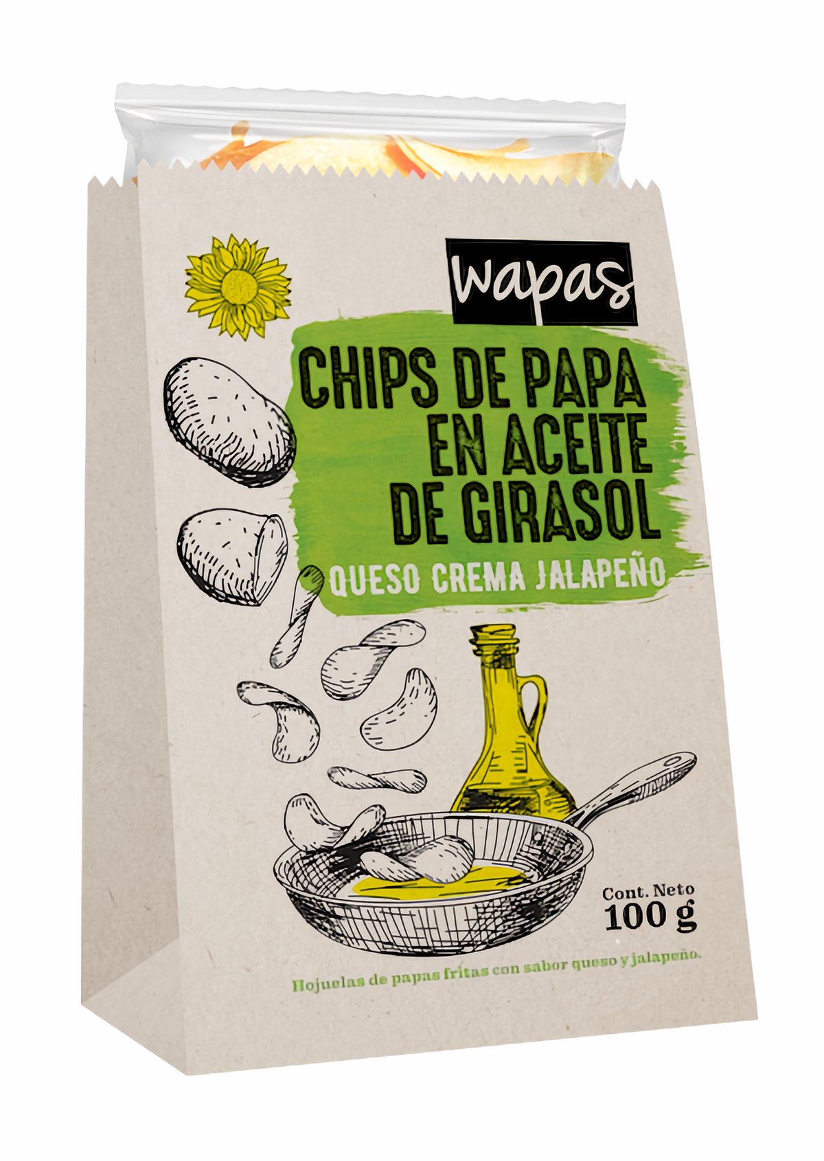 Wapas Papas Queso Crema Jalapeño - Rappi