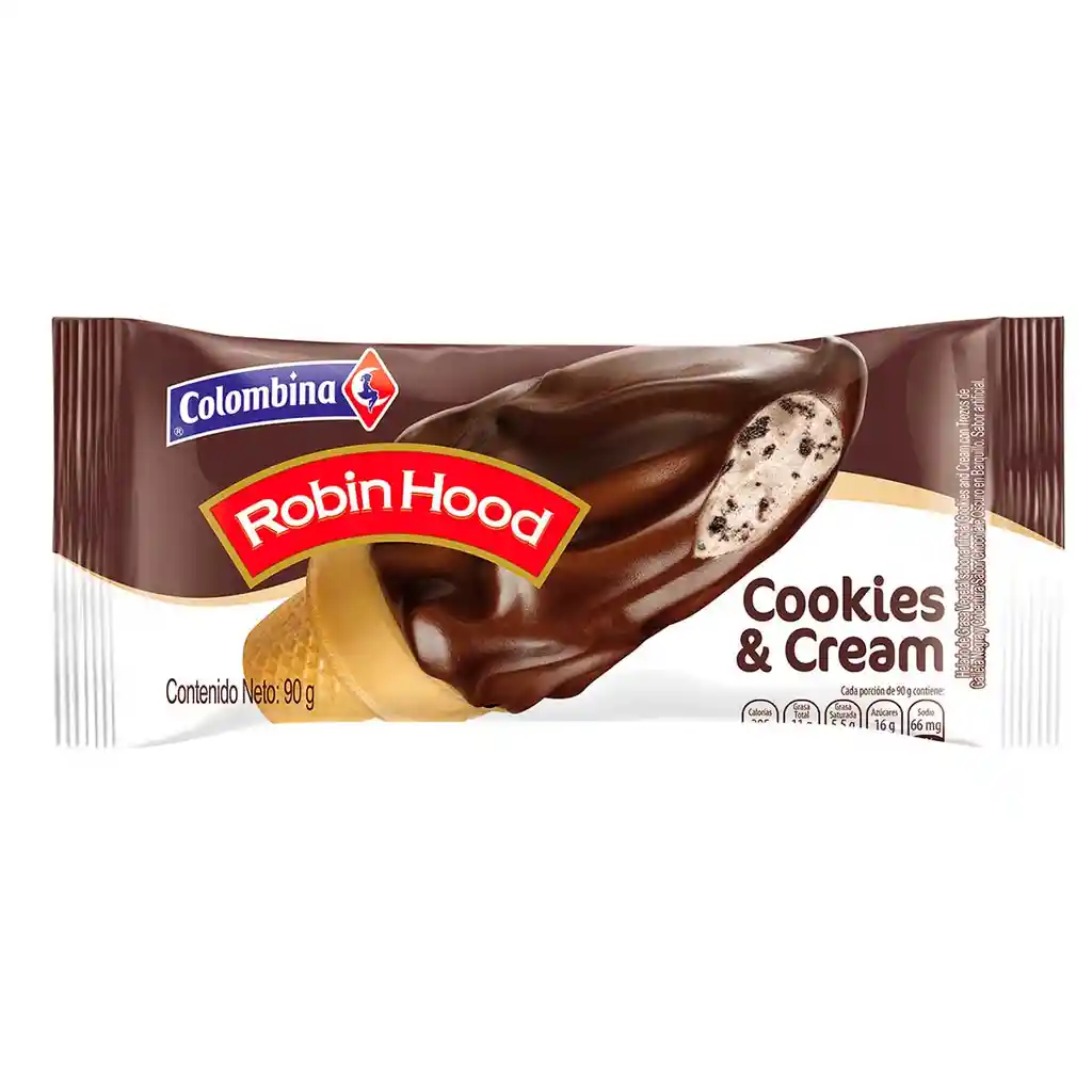 Robin Hood Cono de Helado Sabor Cookies & Cream - Rappi