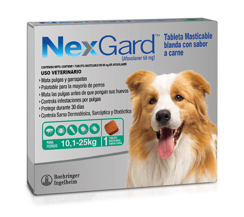 Nexgard (68 mg) Antipulgas Para Perro 10.1-25 Kg desde $ 48.500