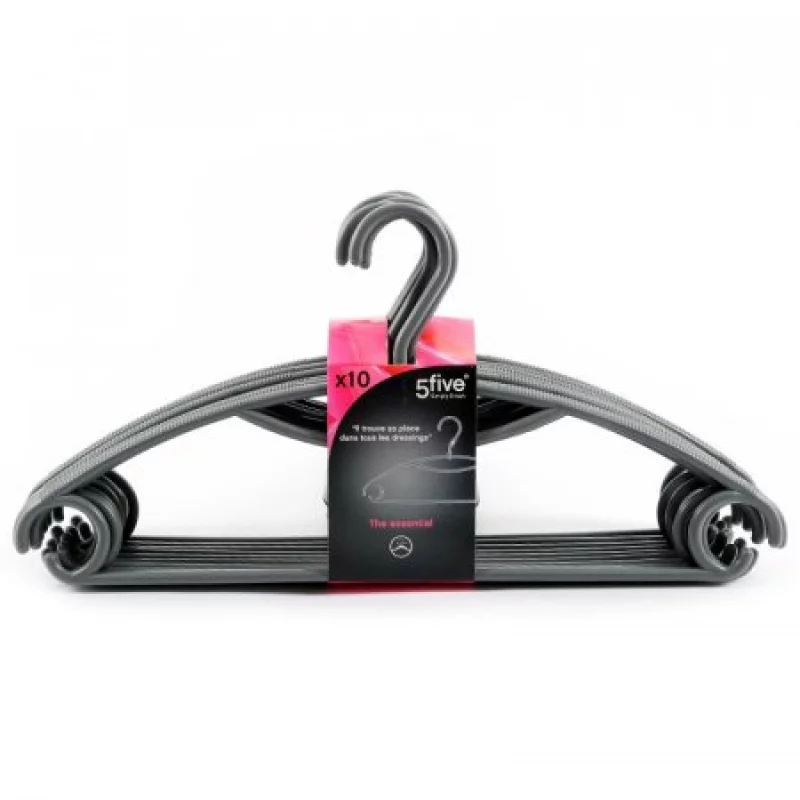 5Five Set de 10 Ganchos de Ropa - Gris - Rappi