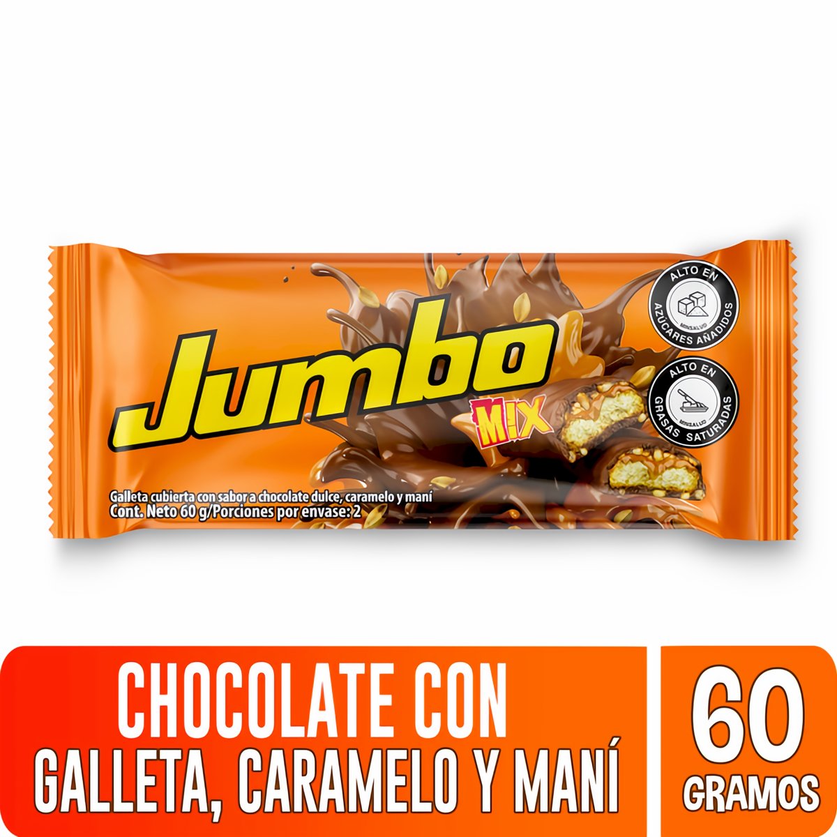 Jumbo Chocolatina con Galleta Caramelo y Maní desde $ 4.970
