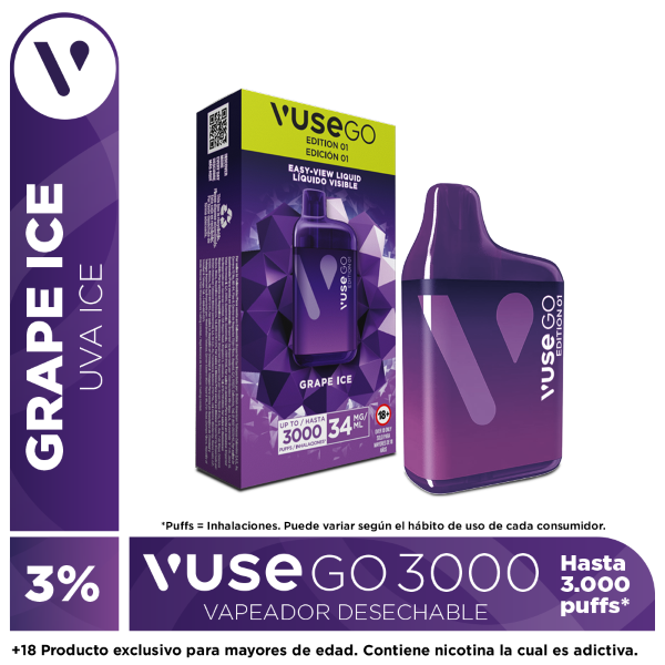 Vuse Go Vaporizador Grape Ice 3000 Precio - Rappi