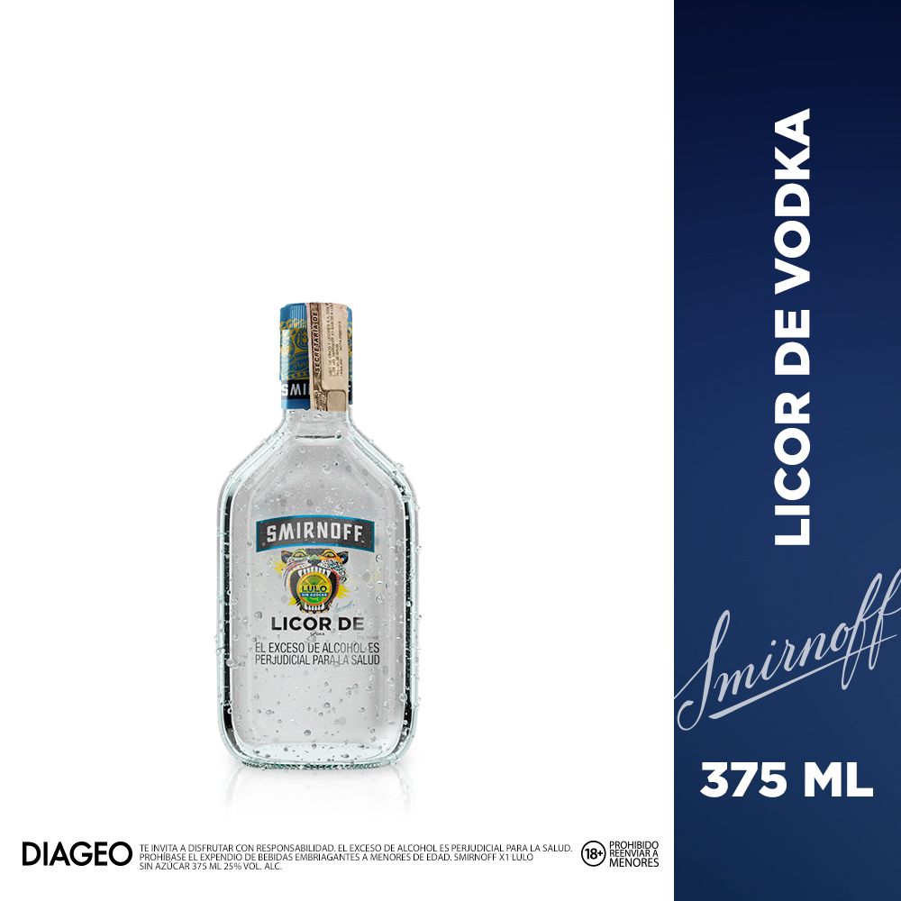 Smirnoff x1 Lulo Sin Azúcar vodka saborizado listo para tomar 375 ml ...