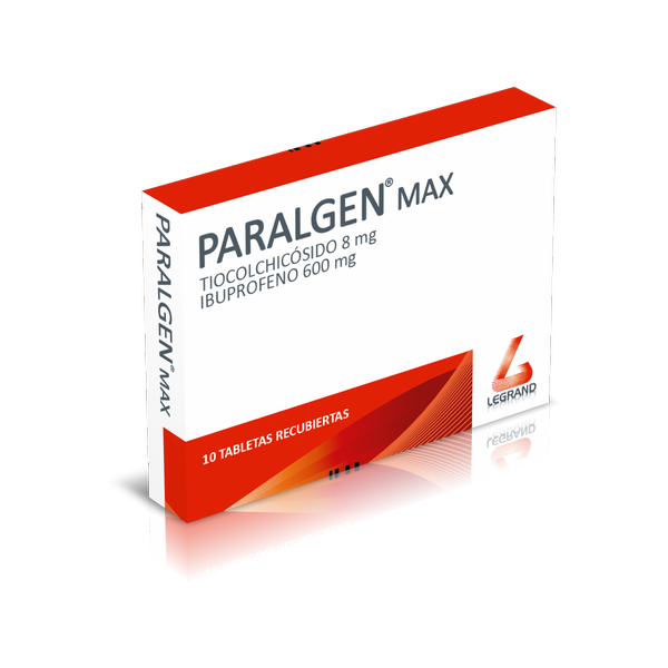 Paralgen Max (8 mg / 600 mg) Precio - Rappi