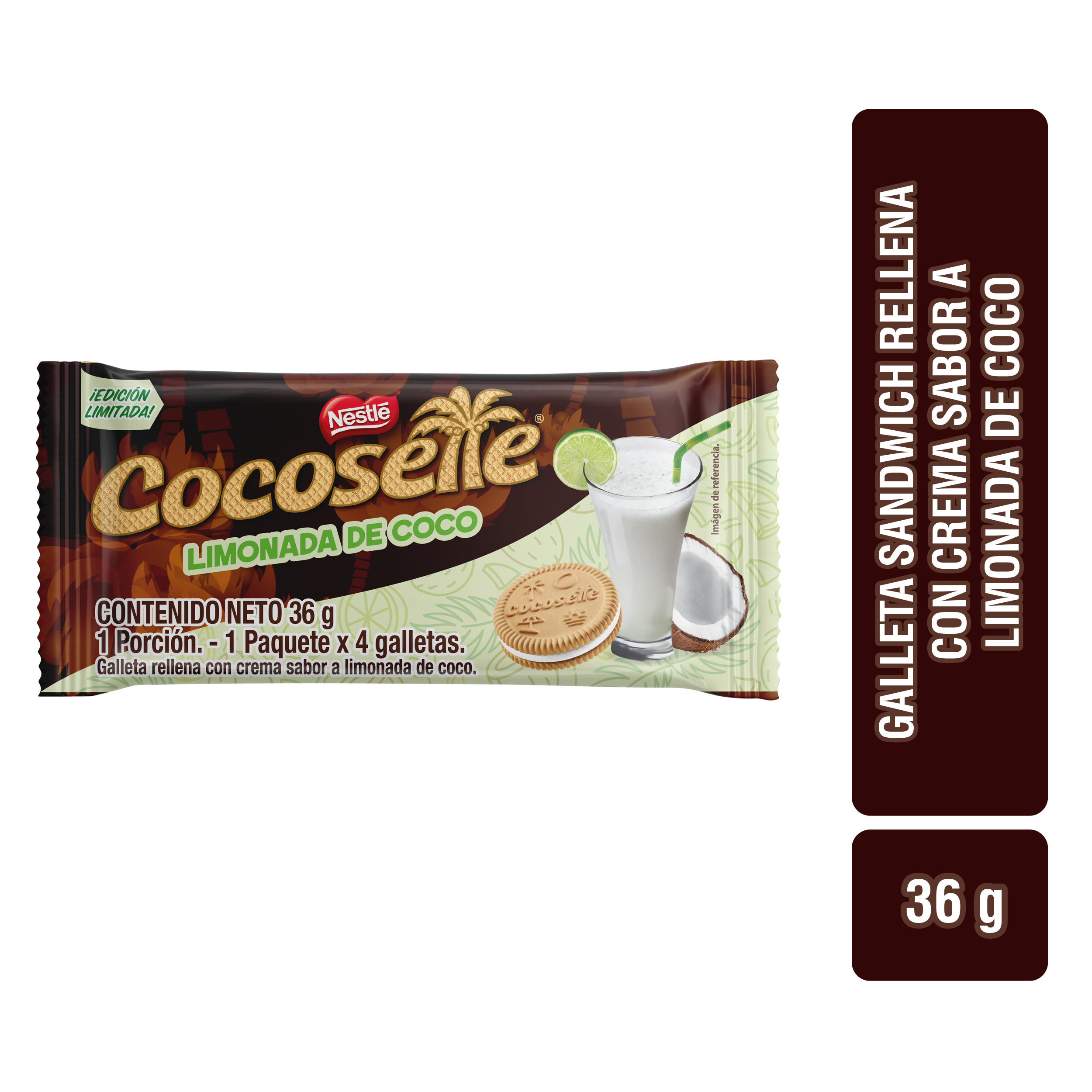 Galletas COCOSETTE Sándwich rellenas con crema sabor a limonada de coco ...