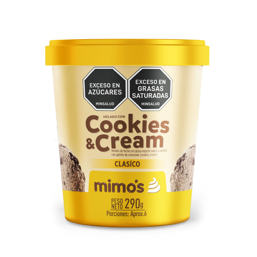 Helado Cookies Cream Mimos Pote *290gr - Rappi