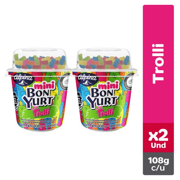 Alpina Mini Bon Yurt Alimento Lácteo con Gomitas Trolli Precio - Rappi