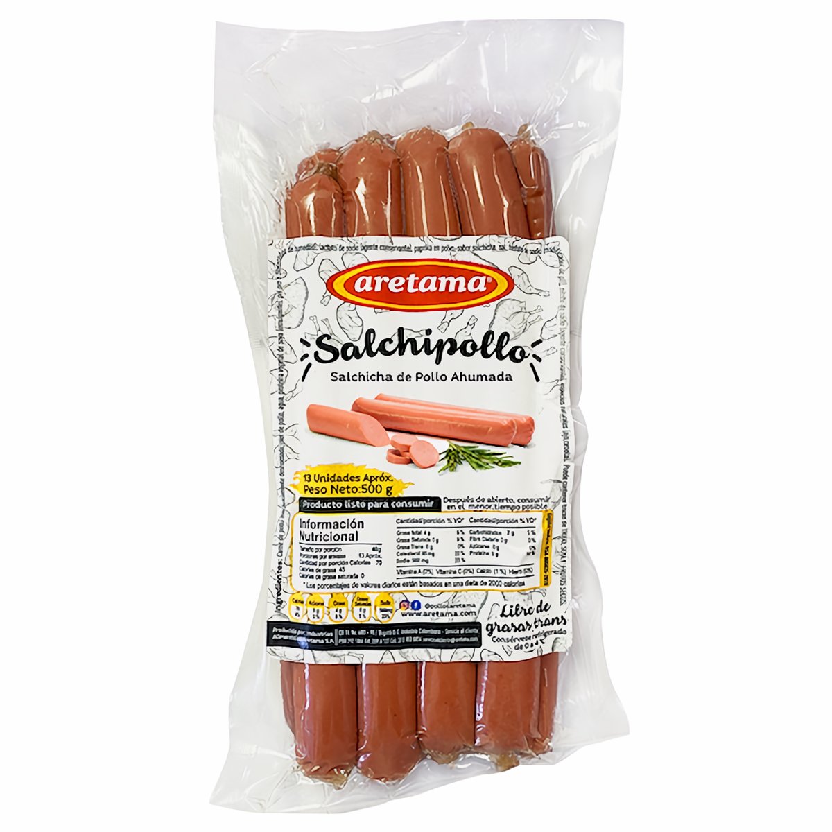 Aretama Salchicha de Pollo Ahumada Salchipollo - Rappi
