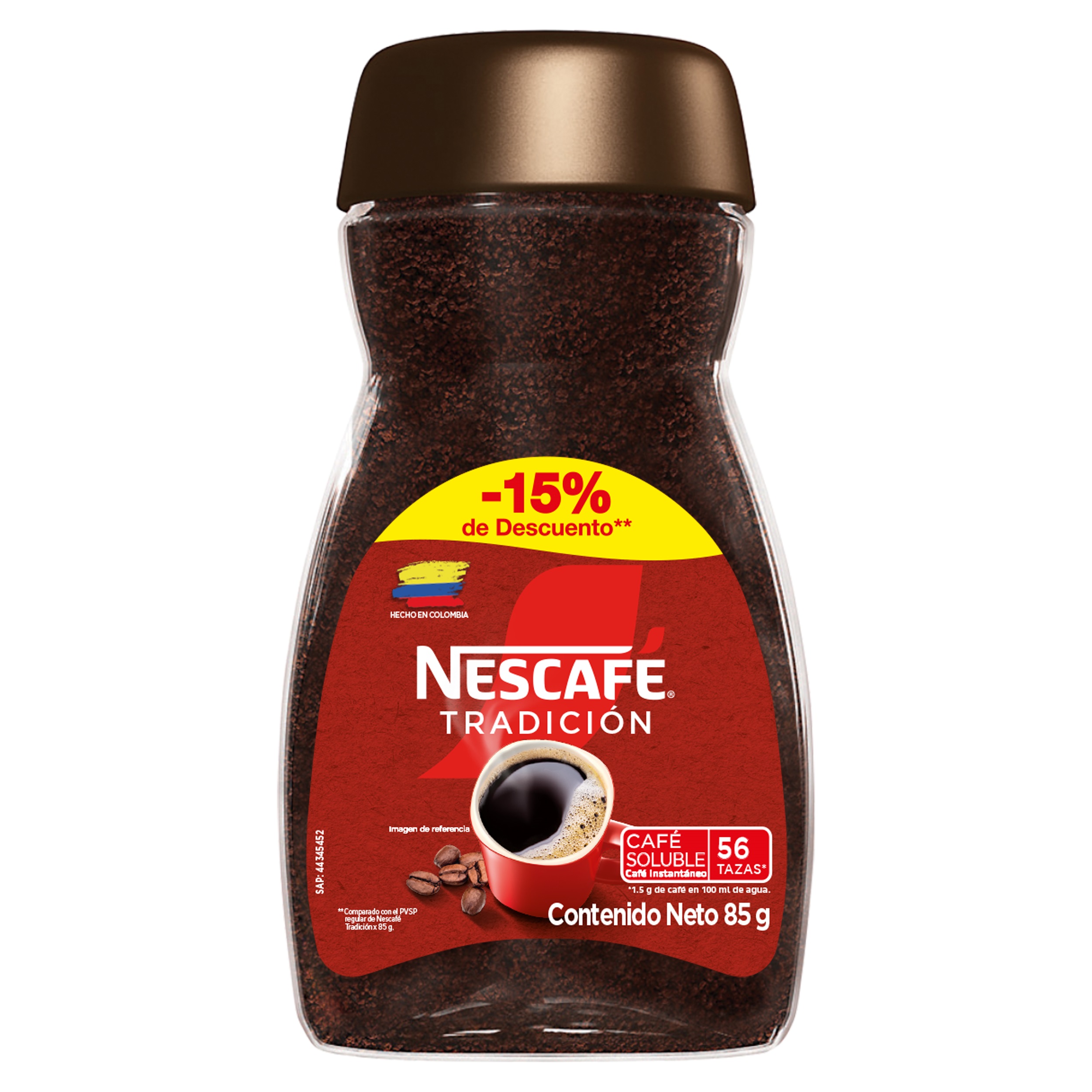 Café instantáneo NESCAFÉ Tradición x 85g frasco 15% de descuento - Rappi