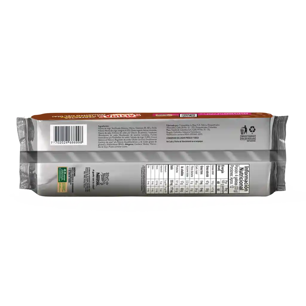 Galletas SALTINAS Integrales 3 tacos x 399g - Rappi