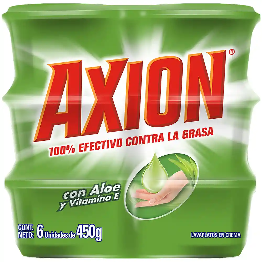 Lavaplatos en Crema Axion Aloe y Vitamina E 450 g x 6und Precio - Rappi