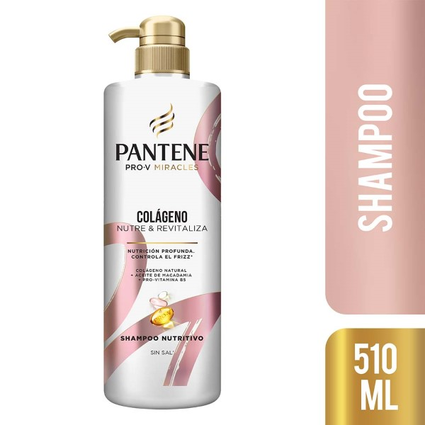 Shampoo sin sal' Pantene Pro-V Miracles Colageno Nutre y Revitaliza Nutritivo Champu 510 ml ...