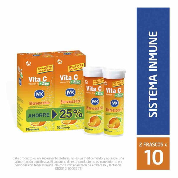 Vita C Pack Efervescente 20 tabletas - Rappi