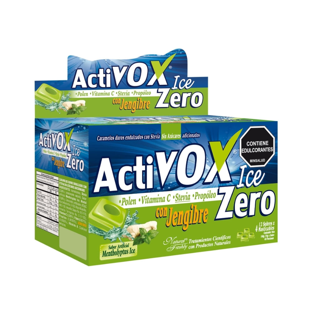 Activox Ice Zero T. Masticables Menta Caja X 12 Sobres - Rappi